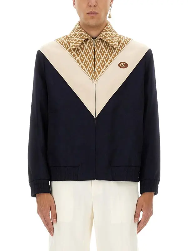 Valentino Garavani Wool Bomber Jacket With Print - Multicolour