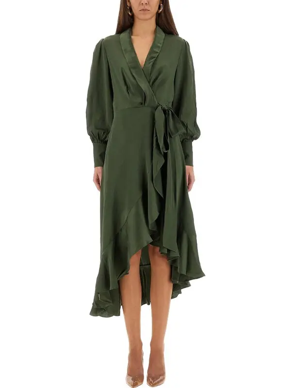 Zimmermann Midi Wrap Dress - Green