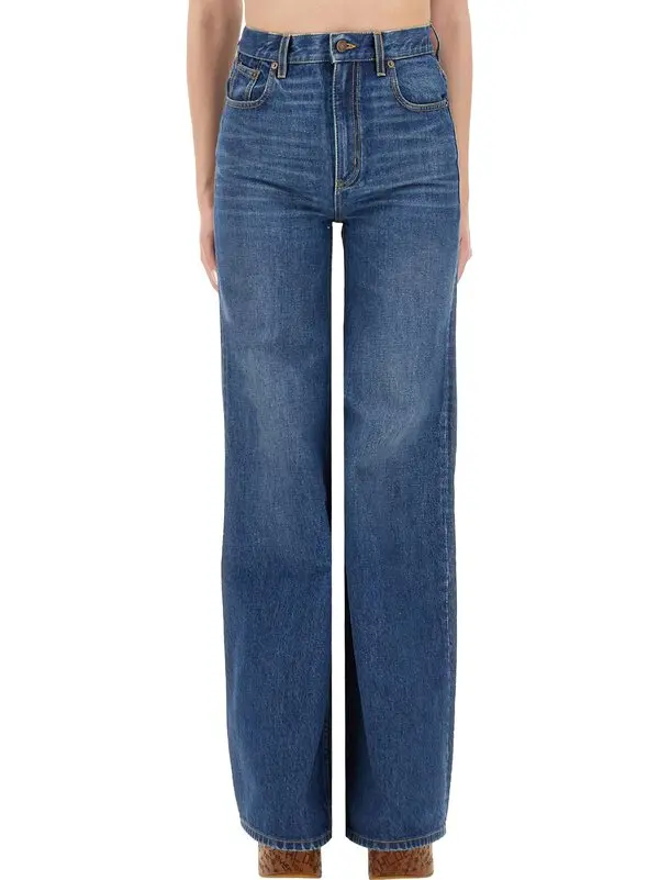 Chloé Wide Leg High-waisted Jeans - Denim
