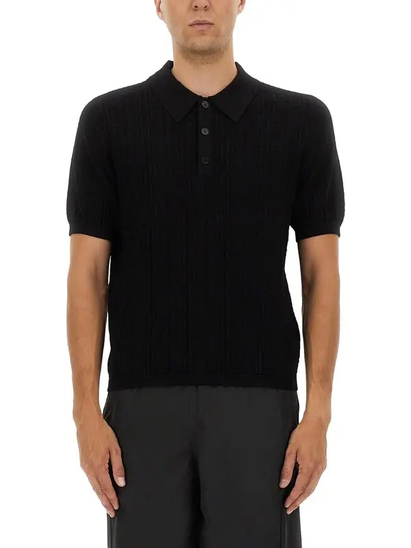 Balmain Knitted Polo - Black