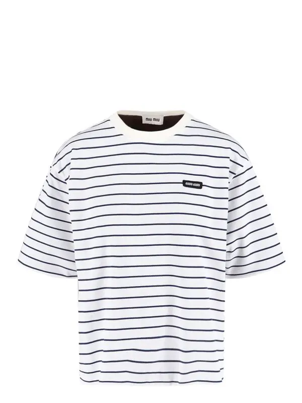 Miu Miu Logo Reversible T-shirt - White