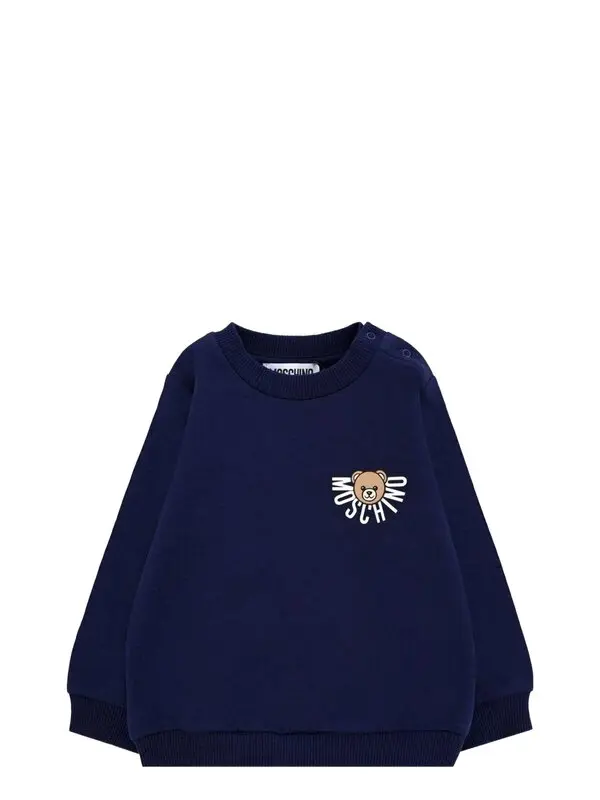 Moschino Hoodless Sweatshirt With Logo - Blue