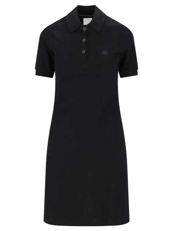 COURREGES Mini Polo Dress - Black