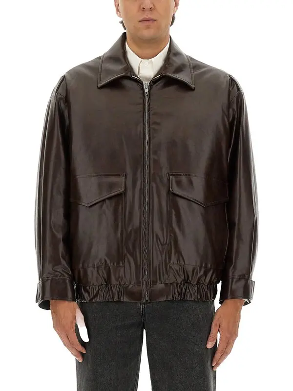 MAISON MARGIELA Leather Jacket - Brown