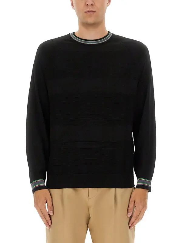 Paul Smith Wool And Cotton Crewneck Sweater - Black
