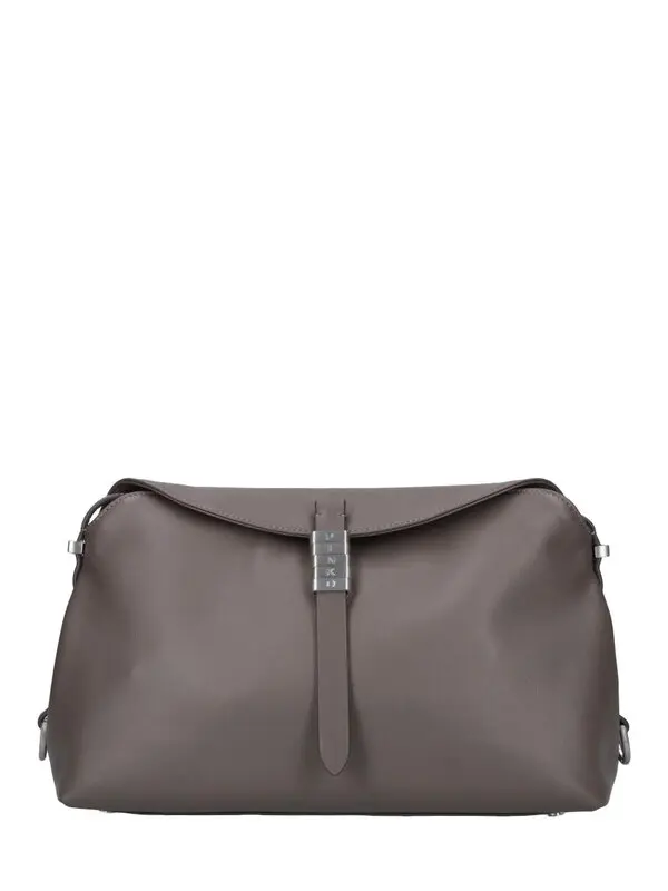 Pinko Saddle Baguette Shoulder Bag - Gray