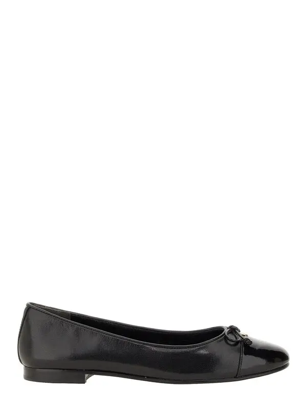 Tory Burch Ballerina With Bow Detailing - Black
