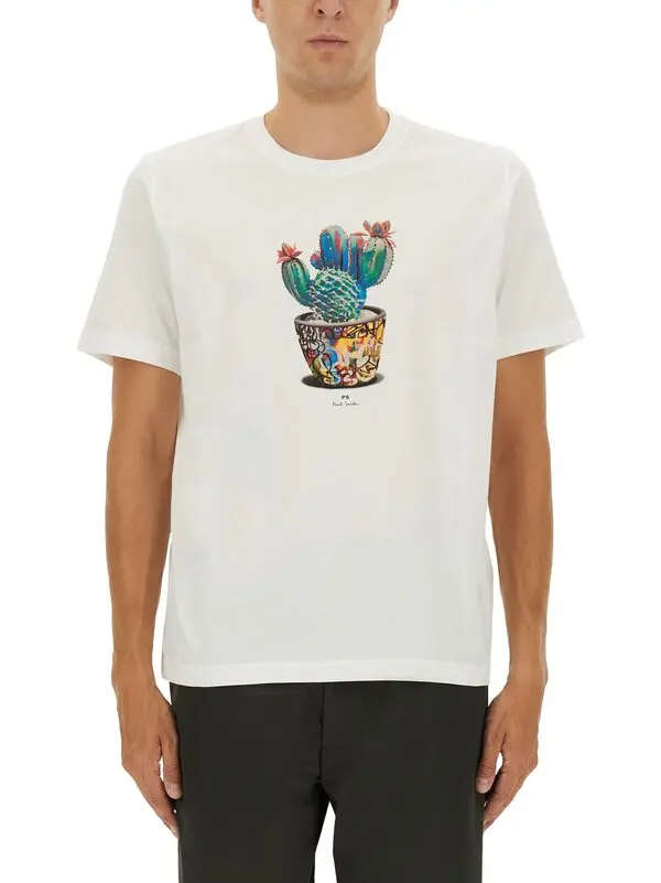 Paul Smith Cactus Print T-shirt - White