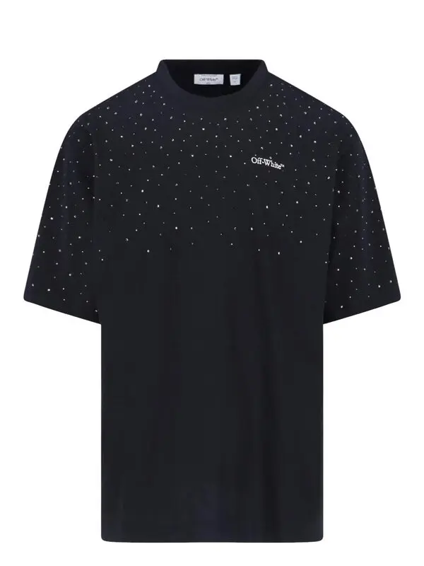 BILLIONAIRE BOYS CLUB Rhinestone Logo T-shirt - Black