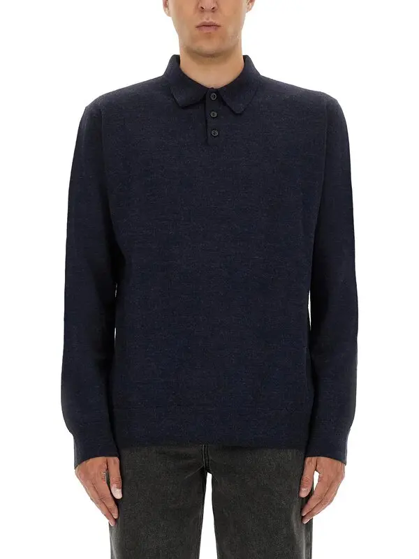 MAISON MARGIELA Wool Polo - Blue