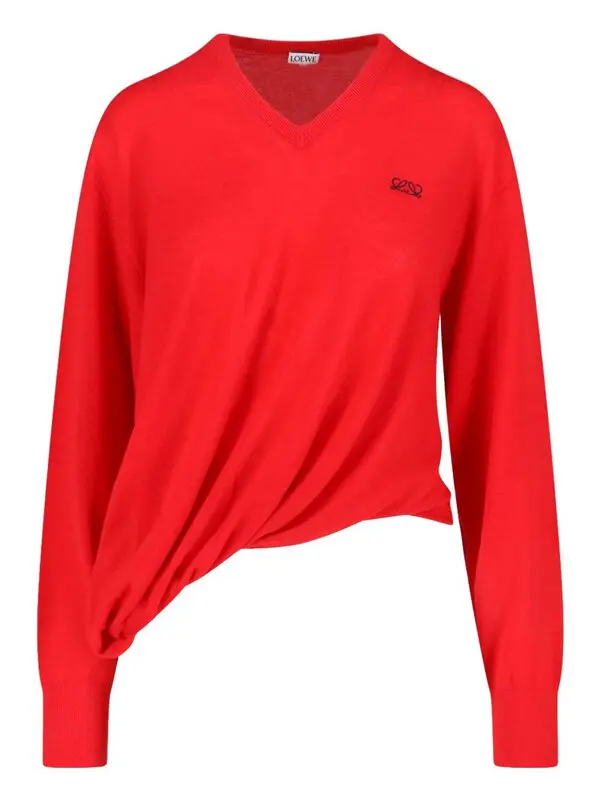 Loewe Asymmetrical Sweater - Red