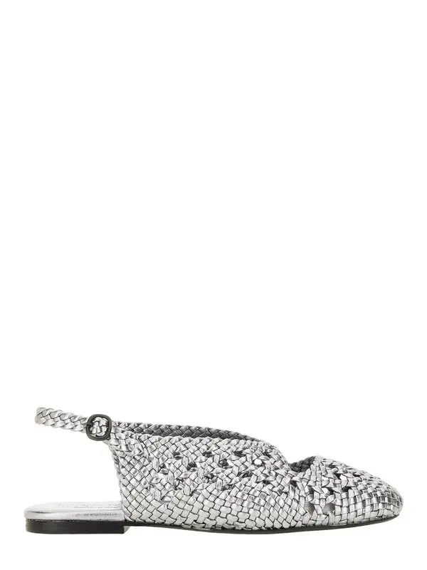 Hereu Empuria Metallic Slingback Sandals - Silver