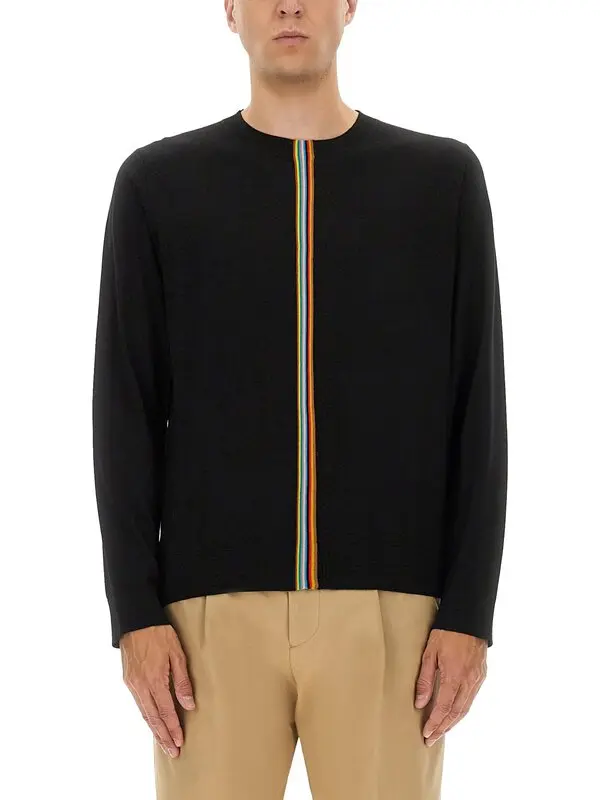 Paul Smith Striped Jersey Top - Black