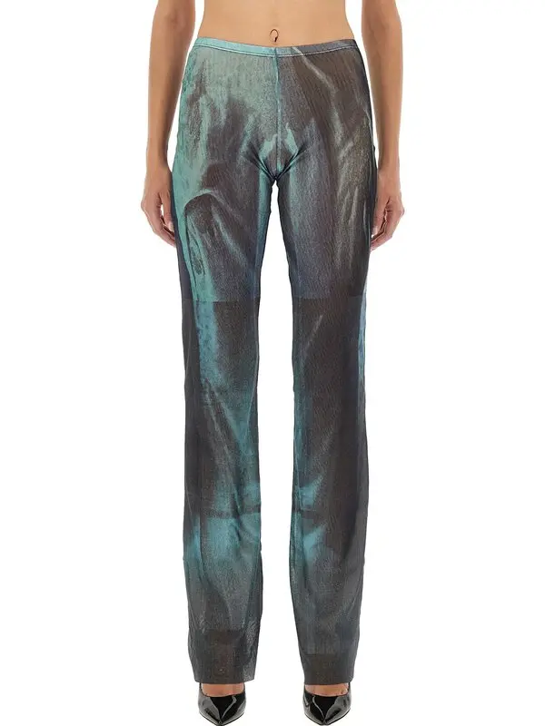 Jean Paul Gaultier Water Mesh Flare Pants - Azure