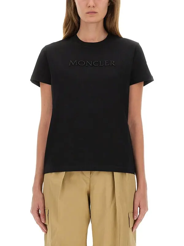 Moncler Cotton Logo T-shirt - Black