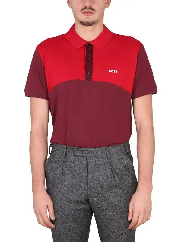 BOSS Polo With Logo - Bordeaux