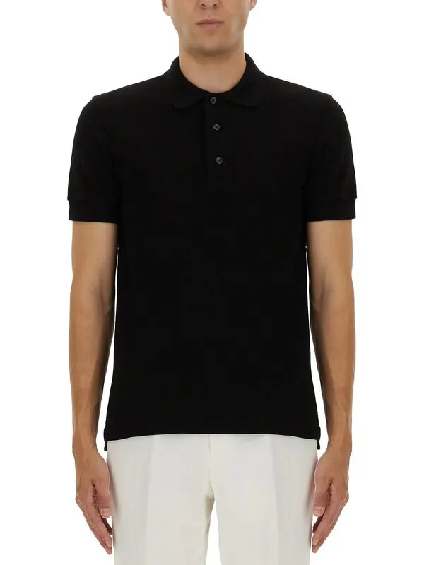 TOM FORD Pique Polo - Black