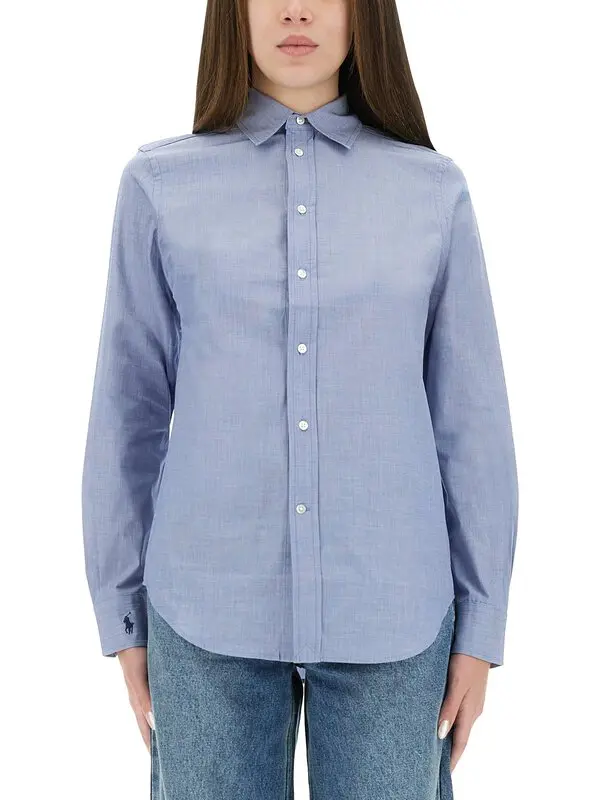 Polo Ralph Lauren Shirt With Embroidered Logo - Baby Blue