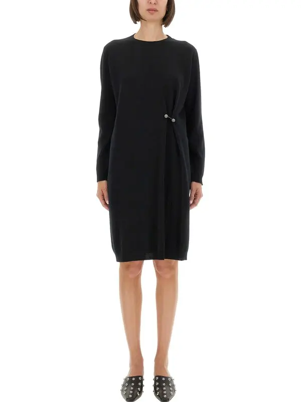 Fabiana Filippi Knit Dress With Brooch - Black