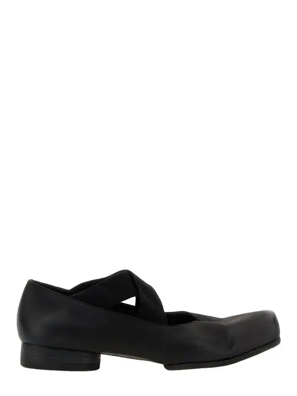 UMA WANG Leather Ballerinas - Black
