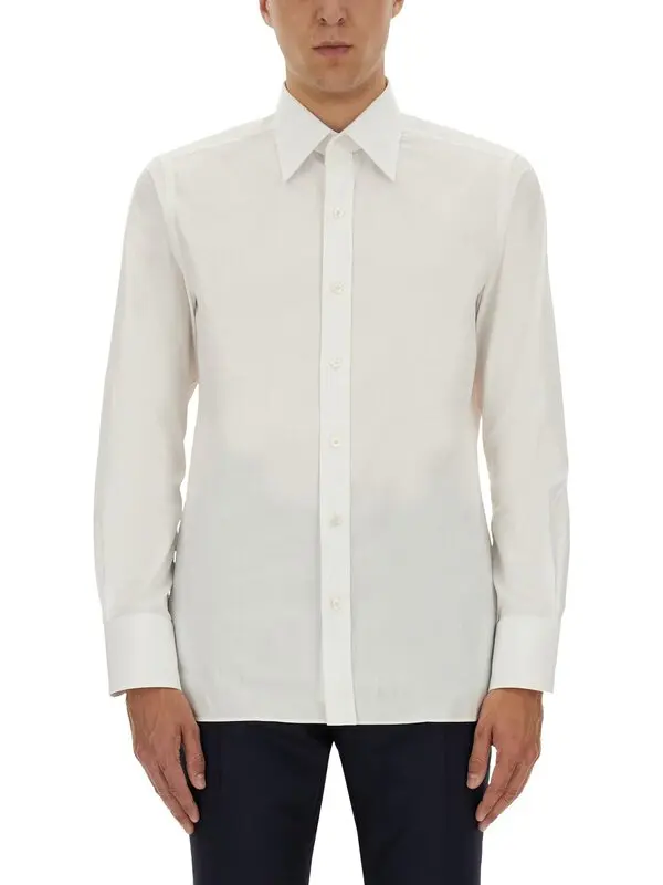 TOM FORD Slim Fit Poplin Shirt - White