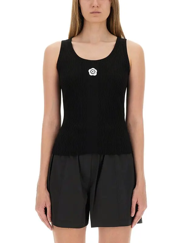Kenzo Tank Top With Embroidery - Black
