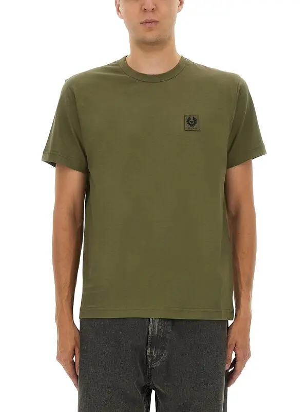 Belstaff T-shirt With Logo Patch - Green
