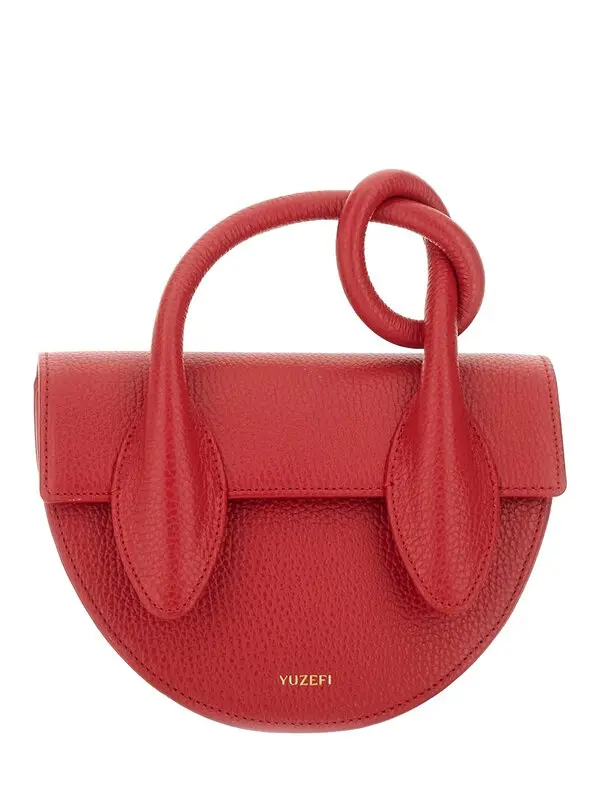 Yuzefi Leather Handheld Bag - Red