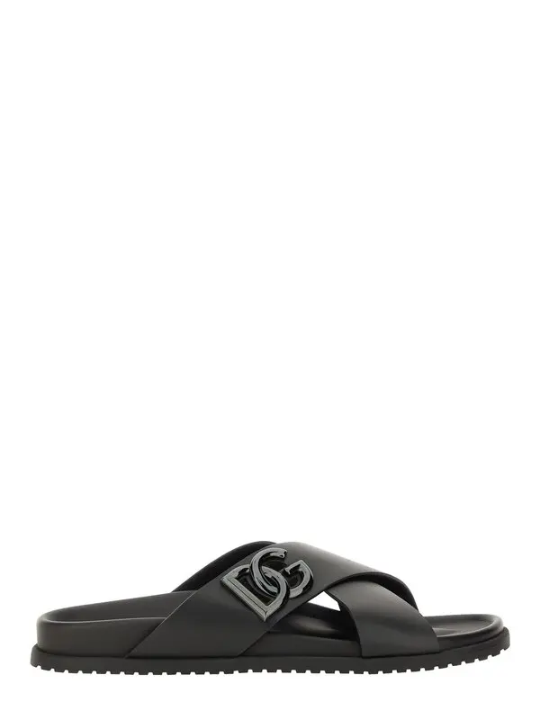 Dolce & Gabbana Calfskin Sandals - Black