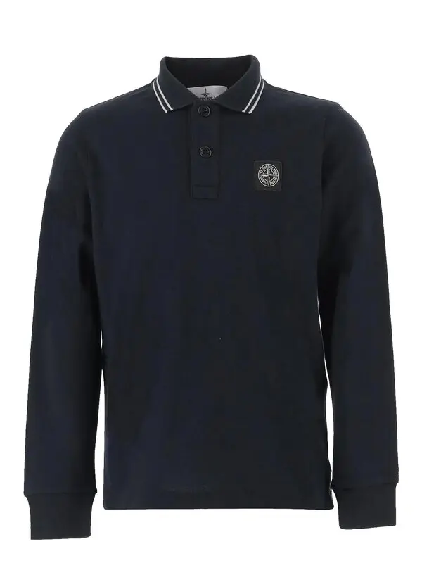 Stone Island Polo With Logo - Blue