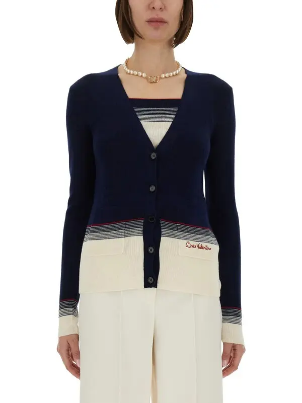 Valentino Garavani Wool Cardigan - Blue