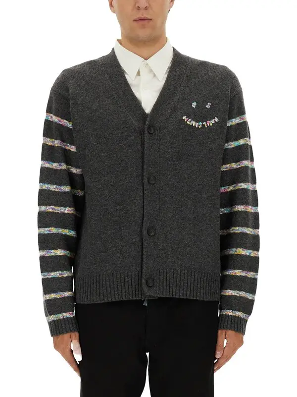 Paul Smith Button-through Ps Happy Cardigan - Grey
