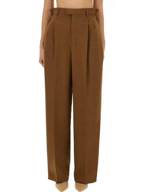 Ami Wool Trousers - Brown