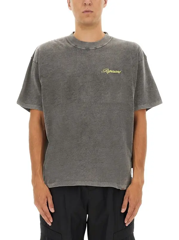 REPRESENT Script Logo T-shirt - Grey