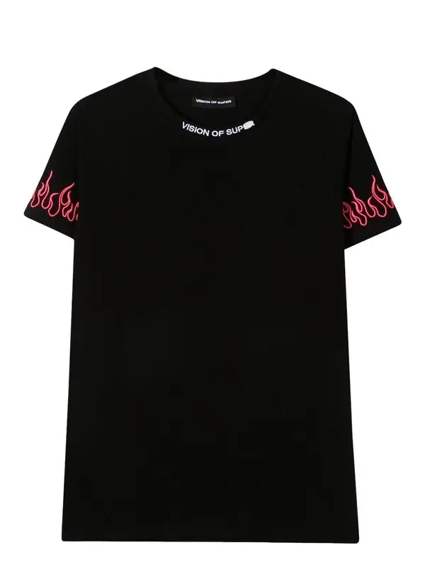 VISION OF SUPER Embroidered T-shirt - Black