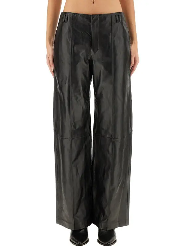 Isabel Marant Leather "ciarra" Pants - Black