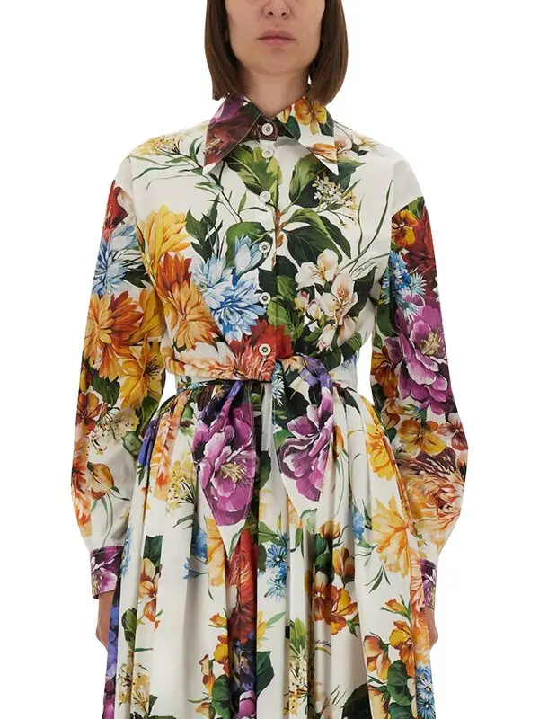 Dolce & Gabbana Flower Bouquet Print Poplin Shirt - Multicolour