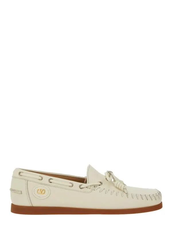 Valentino Garavani Palm Avenue Boat Moccasin - Ivory