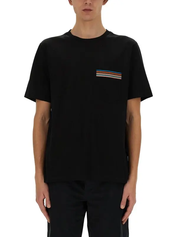 Paul Smith Striped Pocket T-shirt - Black