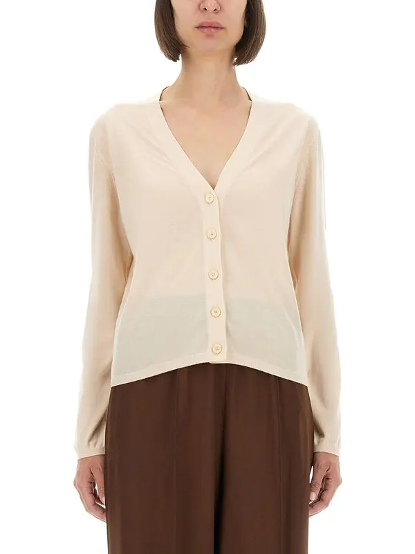 Fabiana Filippi Cashmere And Silk Cardigan - Beige
