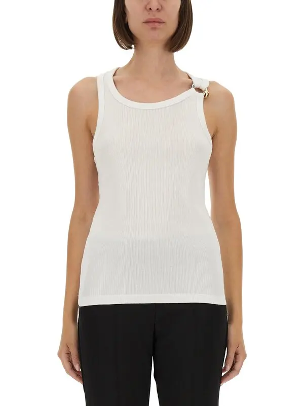 Jean Paul Gaultier Tank Top With Piercing - White
