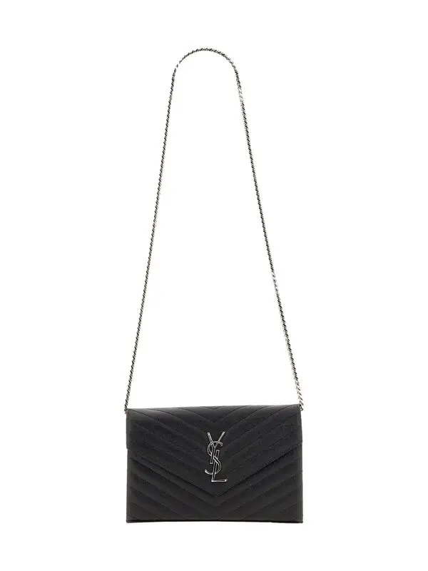 Saint Laurent Cassandre Clutch With Chain - Black