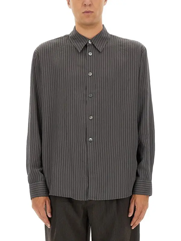Our Legacy Contrasting Striped Shirt - Grey