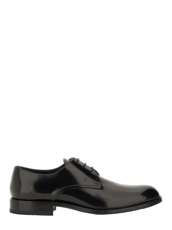 TOD'S Leather Lace-up Derby Shoe - Black