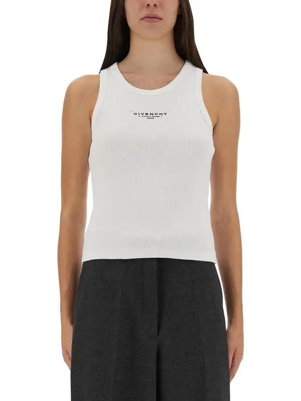 Givenchy Slim Tank Top With Logo - White