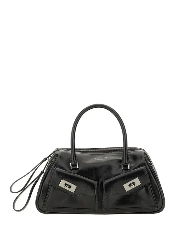 FERRAGAMO Small 'bowling Multipocket' Bag - Black
