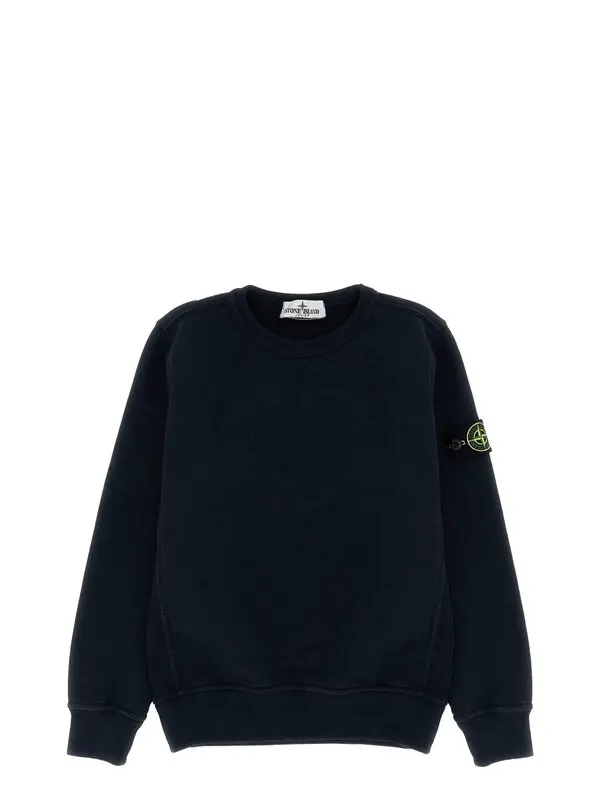 Stone Island Sweatshirt With Logo Patch - Black