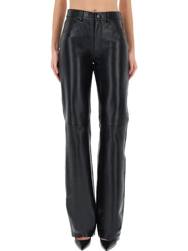 HAIKURE Star Denim & Leather Pants - Black