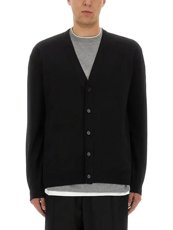 JIL SANDER Merino Wool Cardigan - Black