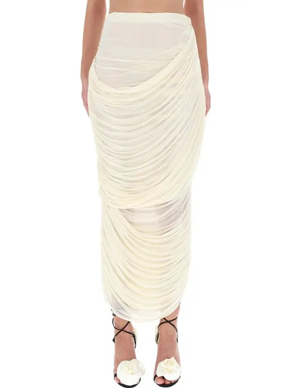 Magda Butrym Draped Midi Skirt - Ivory